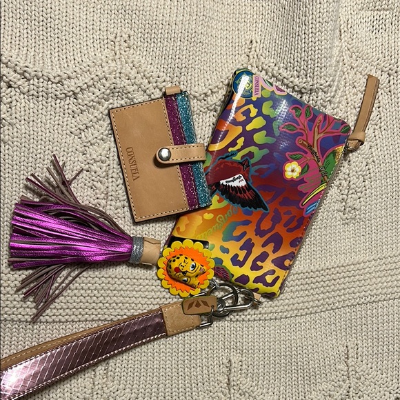 Consuela | Bags | Consuela Kami Animal Print Wristlet And Card Holder ...